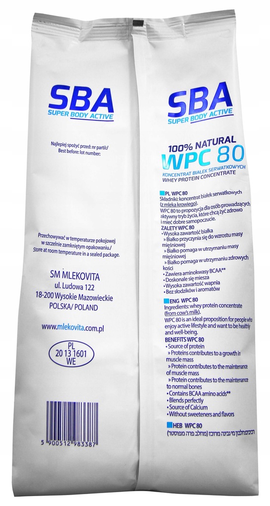 MLEKOVITA SBA WPC 80 KONCENTRAT BIAŁKO 2100g WHEY! - 7371089442 ...