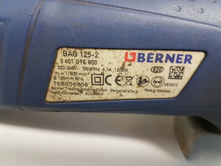 Szilifierka kątowa Berner BAG 125-2 !! 764/22 - 11836988888 - oficjalne ...
