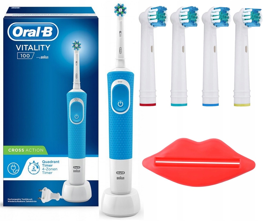 SZCZOTECZKA ELEKTRYCZNA ORAL B TIMER KOŃCÓWKI BLUE - 12196140487 ...