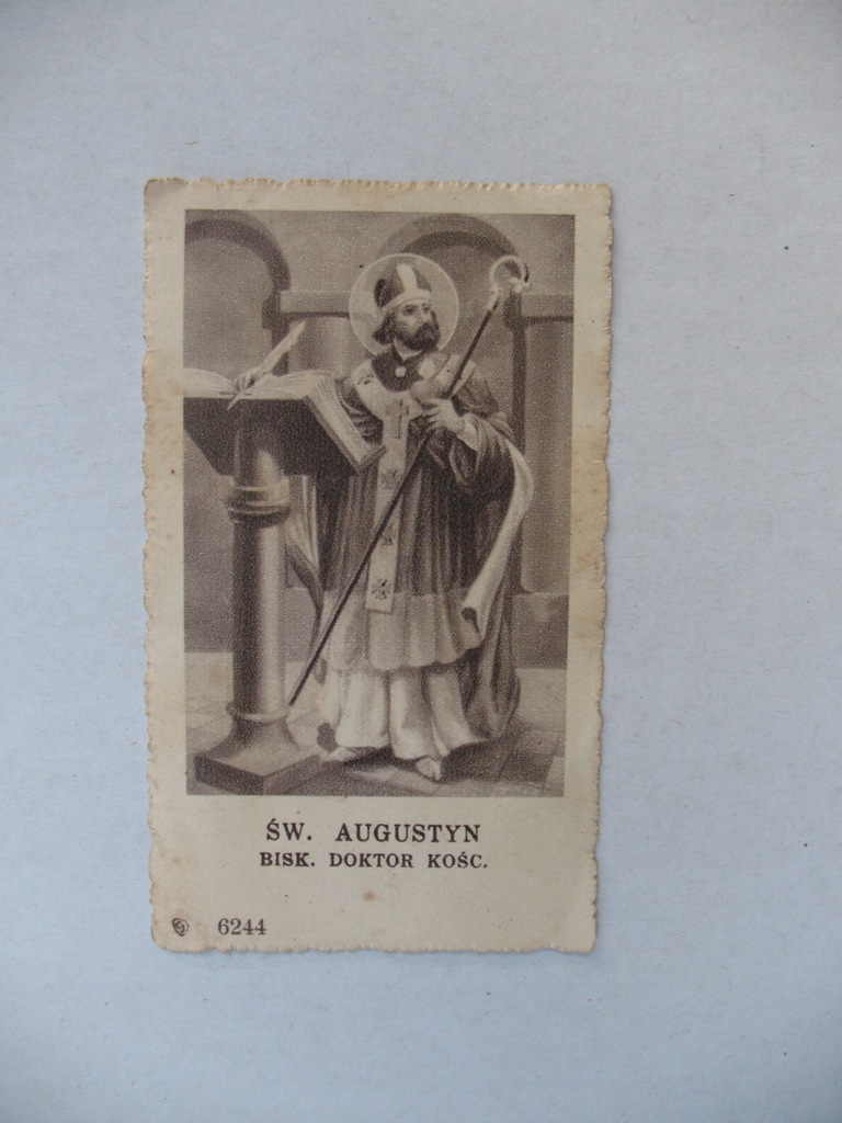 ŚW. AUGUSTYN BISKUP przedwojenny ŚW. OBRAZEK - 11785097273 - oficjalne ...