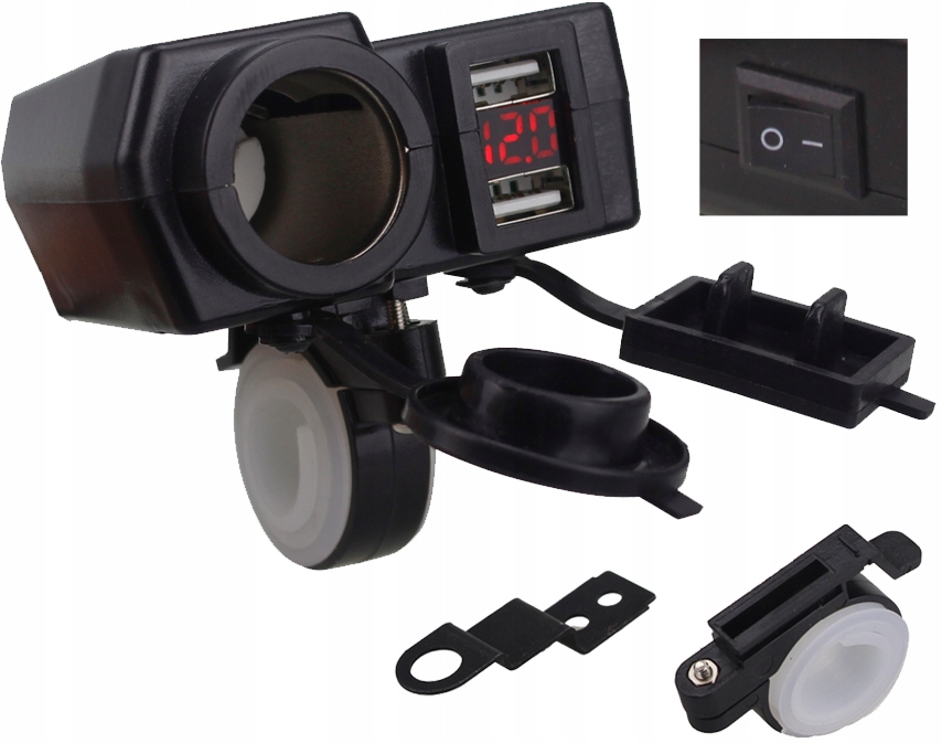 MOTOCYKLOWE GNIAZDO ZAPALNICZKI 2x USB WOLTOMIERZ - 7926605374 - oficjalne archiwum Allegro