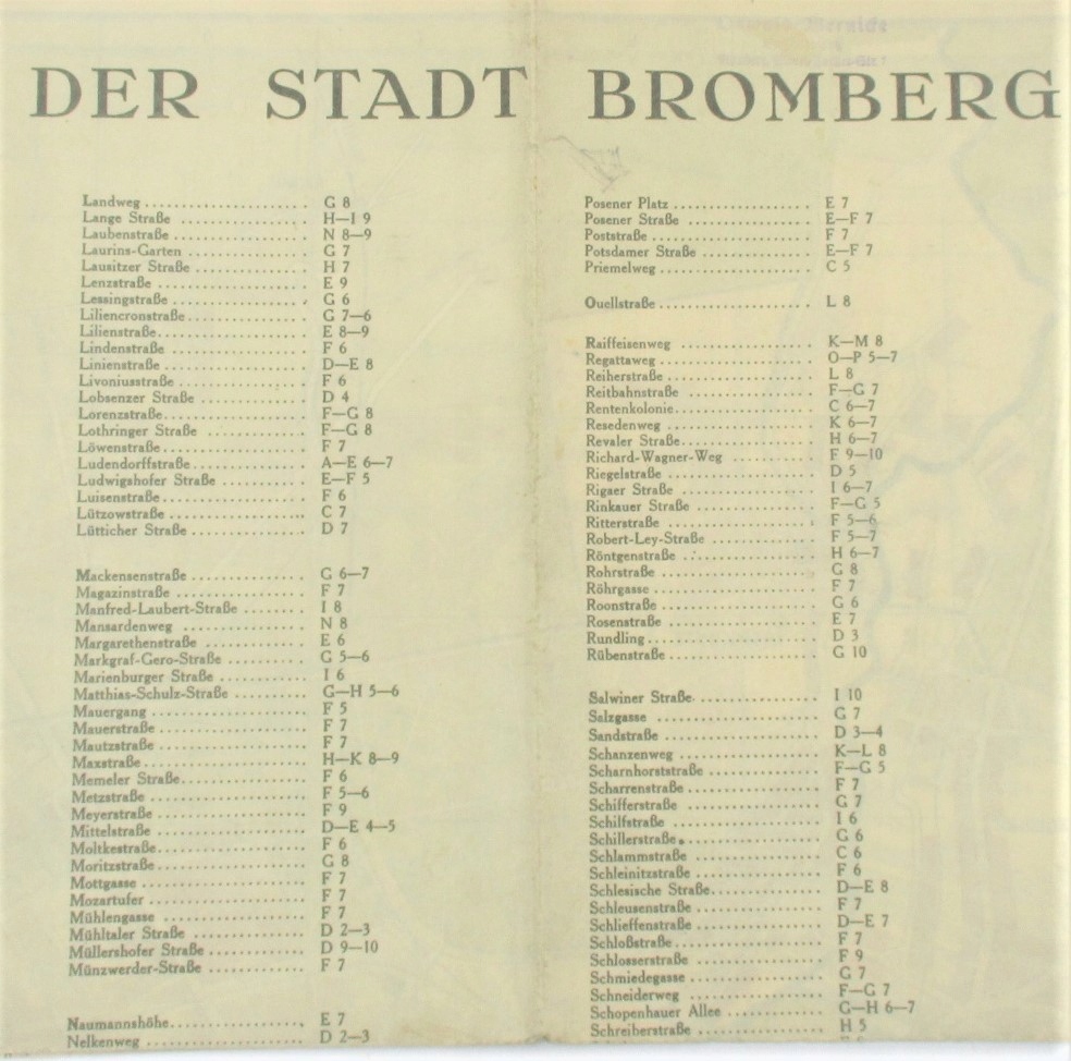 STADTPLAN BROMBERG 1941 R. - 14318265825 - oficjalne archiwum Allegro