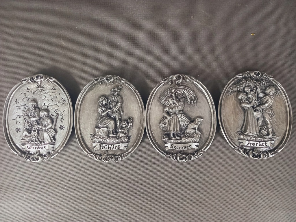 CZTERY PORY ROKU, OBRAZKI OWALNE, PŁASKORZEŹBY - 13218478095 ...