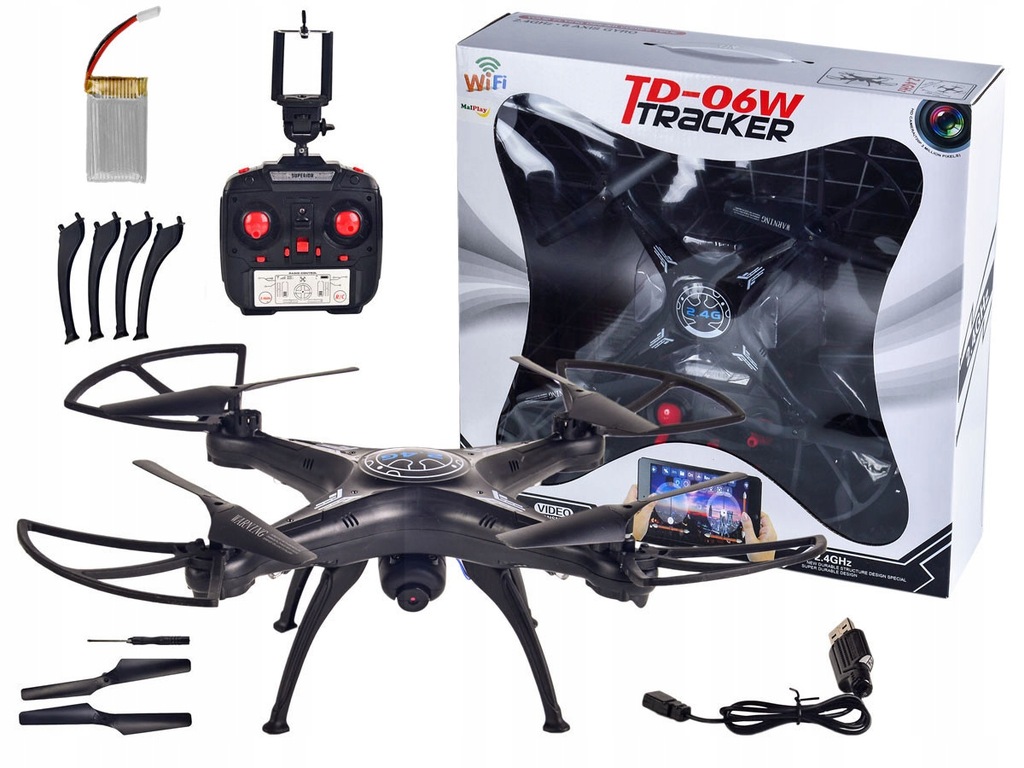 Dron TD06 Zdalnie Sterowany Pilot Smartfon z Kamerą Wi-Fi Podgląd na Żywo - 14432943665 ...