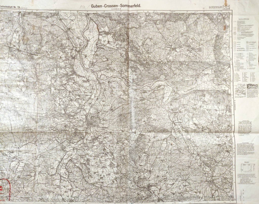 GUBIN, KROSNO ODRZAŃSKIE, LUBSKO. Topograficzna mapa do 1939 ...