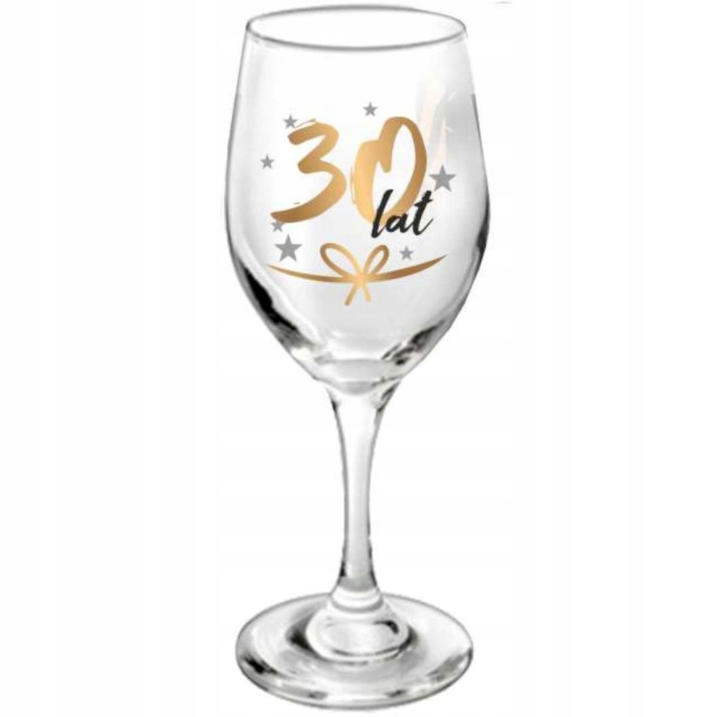 KIELISZEK do wina 30 LAT prezent urodziny 220 ml - 13524333200 - oficjalne archiwum Allegro