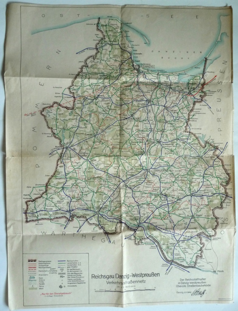 Reichsgau Danzig-Westpreussen 1:500 000 [1942] - 8375796891 - oficjalne ...
