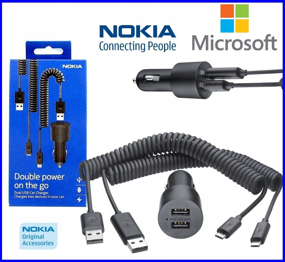 ORYGINALNA NOWA ŁADOWARKA SAMOCHDOWA NOKIA 2x USB - 8221484583 ...