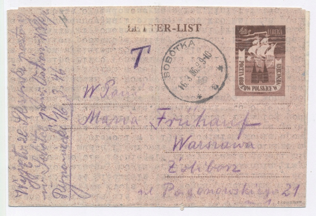 Lubeka Żaglowiec Fi Ck 1 listownik. Korszeń. (89) - 15188784978 ...