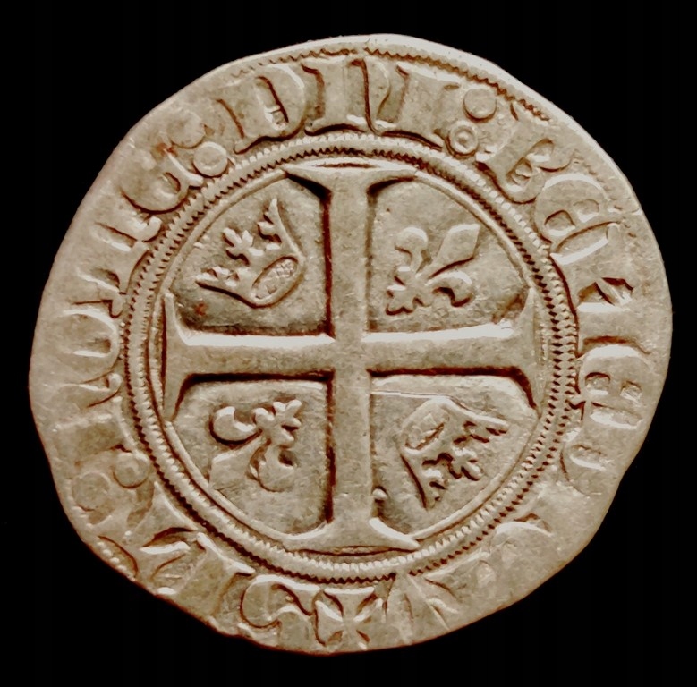 FRANCJA - Grosz typu Blanc Guenar - Karol VI (1380–1422) - 15100664366 ...