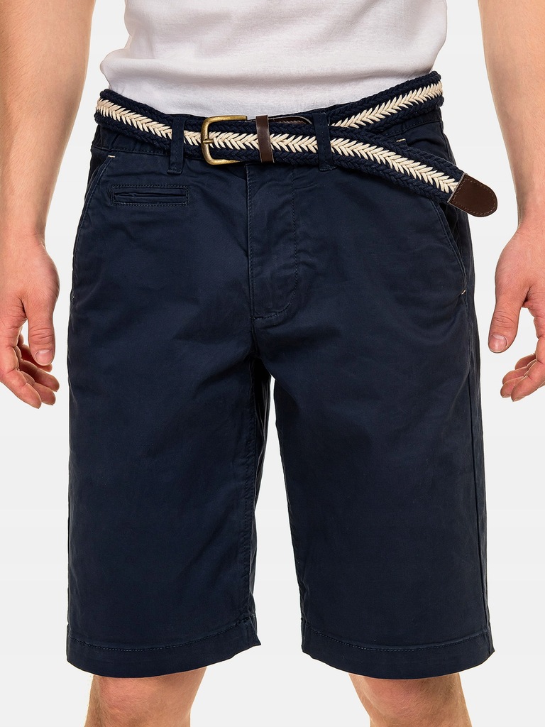 KRÓTKIE SPODENKI MĘSKIE BAWEŁNIANE CHINO granat L - 13844547577 - oficjalne archiwum Allegro