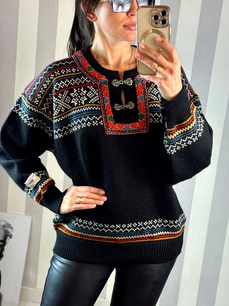 DALE OF NORWAY__Piękny wełniany sweter norweski S - 14838232136 ...