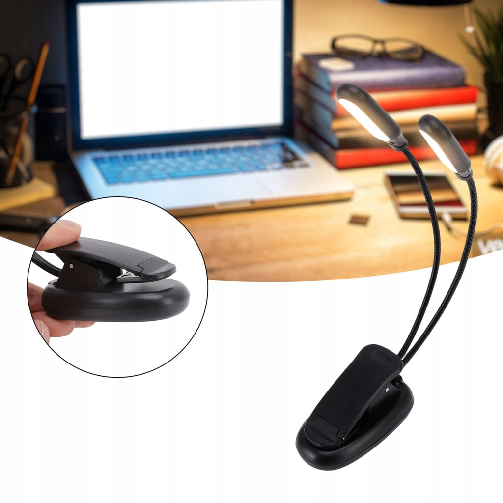 LAMPKA LED Z KLIPSEM IDEALNA DO CZYTANIA KSIĄŻEK - 13548486186 ...