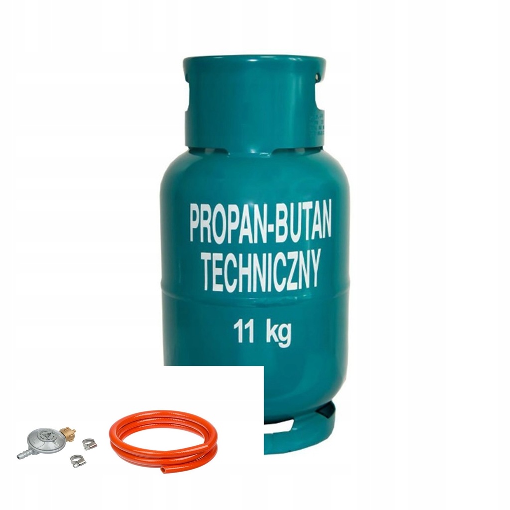 BUTLA GAZOWA PROPAN BUTAN 11KG REDUKTOR WĄŻ OPASKI - 12067944886 - oficjalne archiwum Allegro