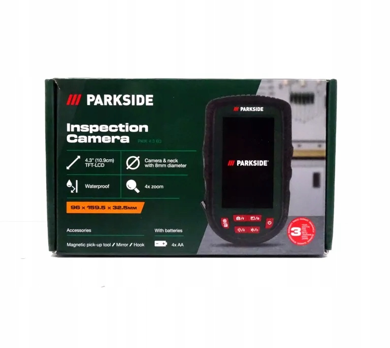 KAMERA INSPEKCYJNA / ENDOSKOP PARKSIDE PKIK 4.3 B3 - 15376995143 ...