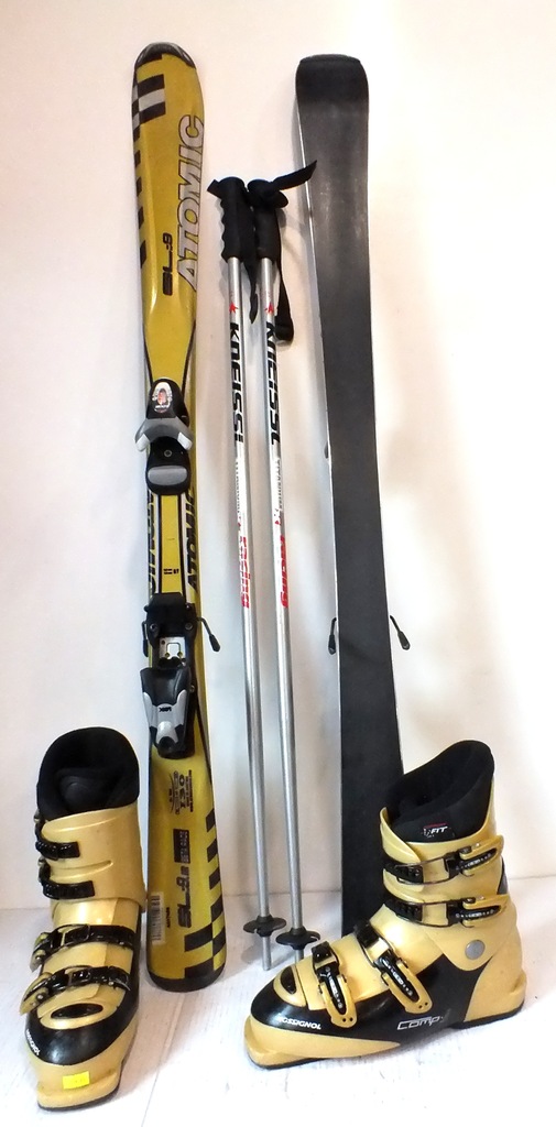 Narty ATOMIC SL9 130cm buty 25,0 cm i kije(355) - 13200111764 ...