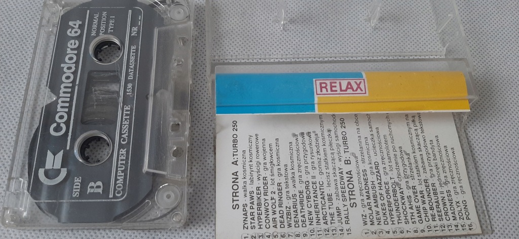Commodore 64 Oryginalna kaseta RELAX gry z PRL - 13368981301 ...