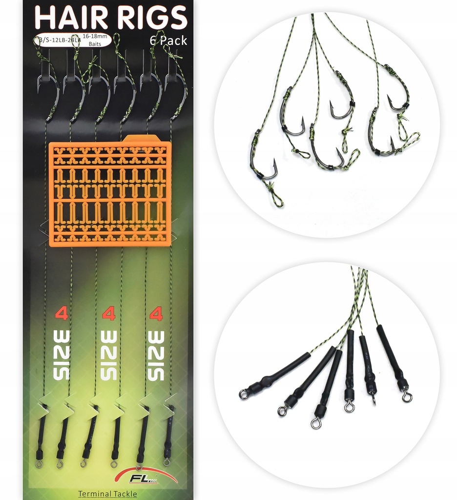 PRZYPONY KARPIOWE PLECIONKA Z WŁOSEM HAK 4 DUŻY - 11109942408 - oficjalne archiwum Allegro