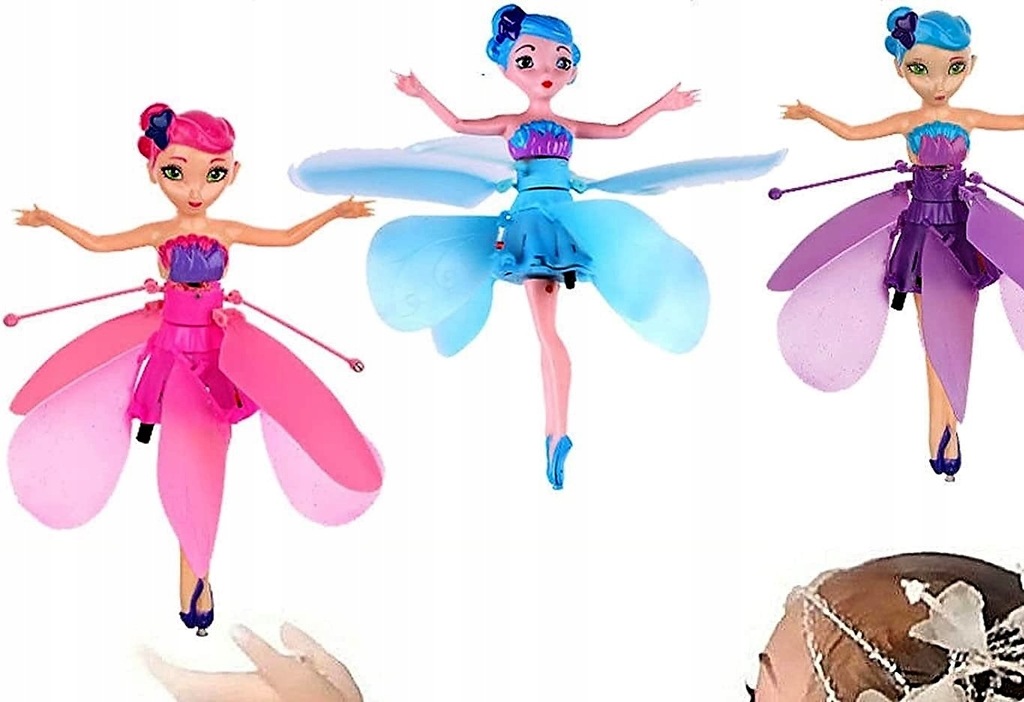 LATAJĄCA LALKA MAGICZNA WRÓŻKA LED STEROWANA RĘKĄ - 12893368004 ...