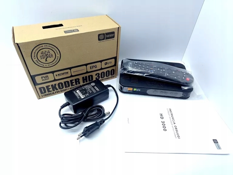 TUNER DEKODER CYFROWY POLSAT HD3000 #JAK NOWY KPL - 14804765655 - oficjalne archiwum Allegro