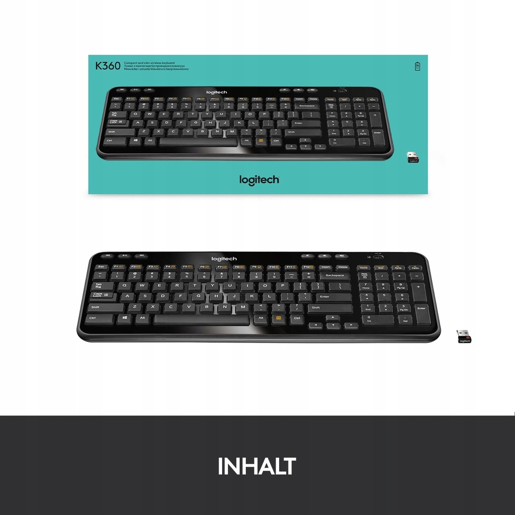 Klawiatura bezprzewodowa Logitech K360 kompaktowa - 12873383114 ...