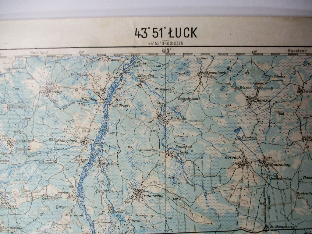Mapa Łuck 1917, KRESY WSCHODNIE, WOŁYŃ 41 x 61 cm - 13044996620 ...