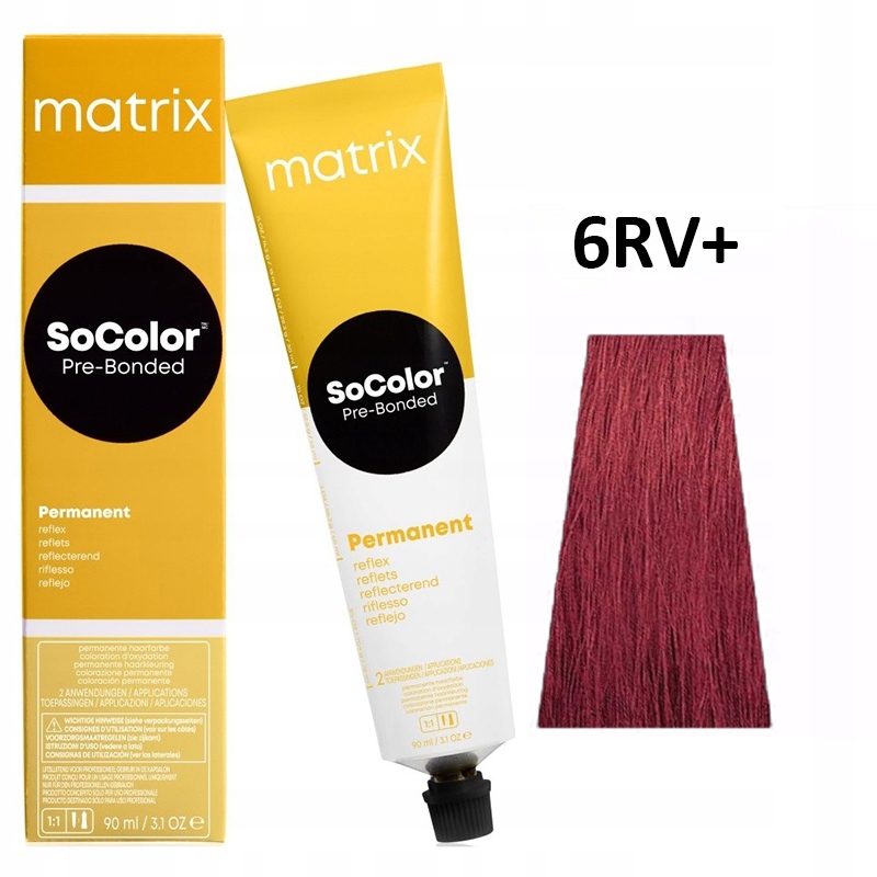 MATRIX SOCOLOR PRE-BONDED PERMANENT REFLEX FARBA DO WŁOSÓW 6RV+ 90ML ...