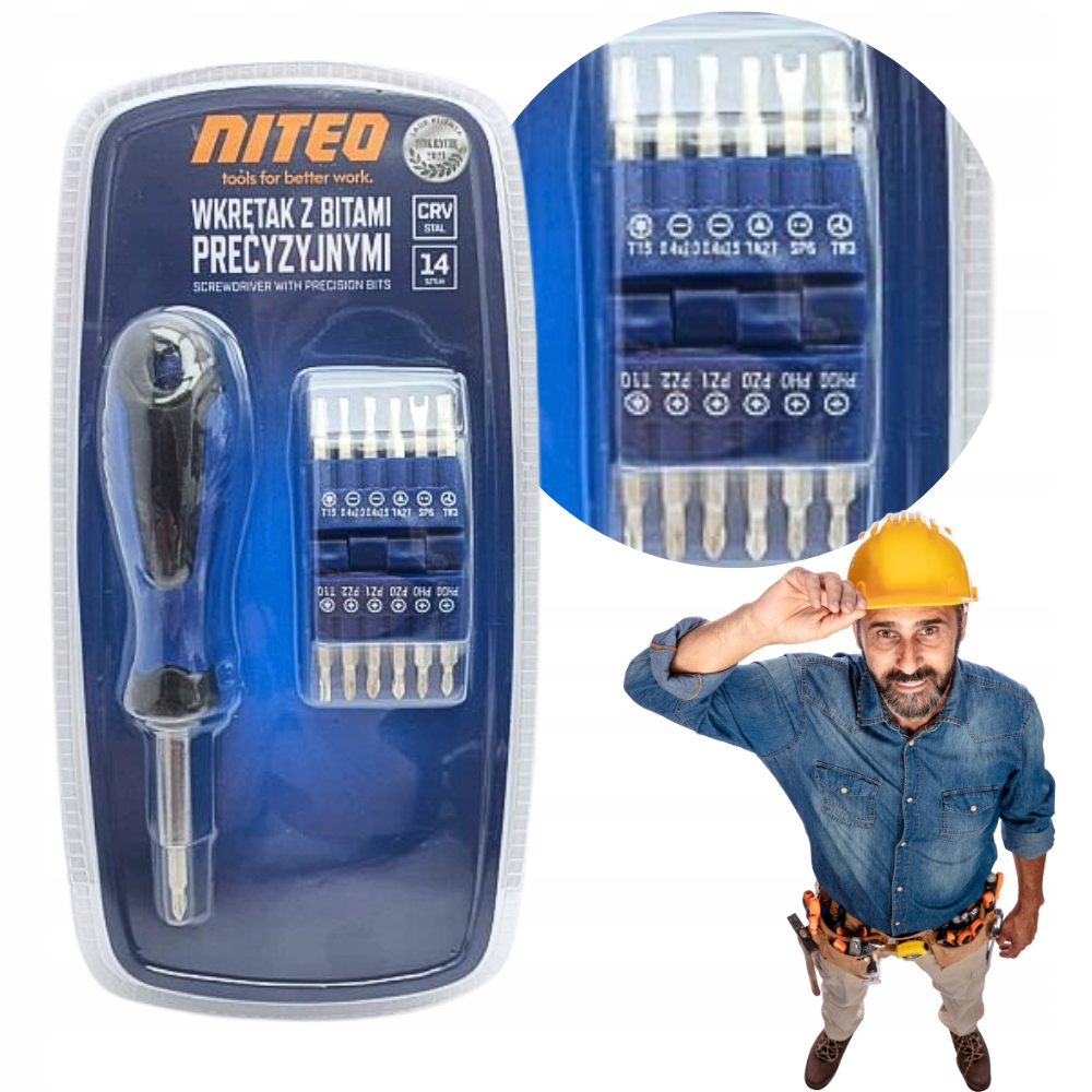 WKRĘTAK Z BITAMI PRECYZYJNYMI NITEO TOOLS - 14311593784 - oficjalne archiwum Allegro