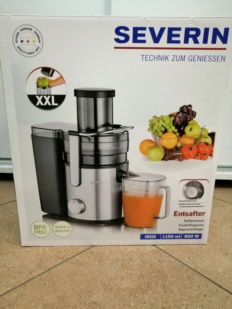 Sokowirówka Severin ES 3570 srebrny/szary 800 W - 12494067037 - oficjalne archiwum Allegro