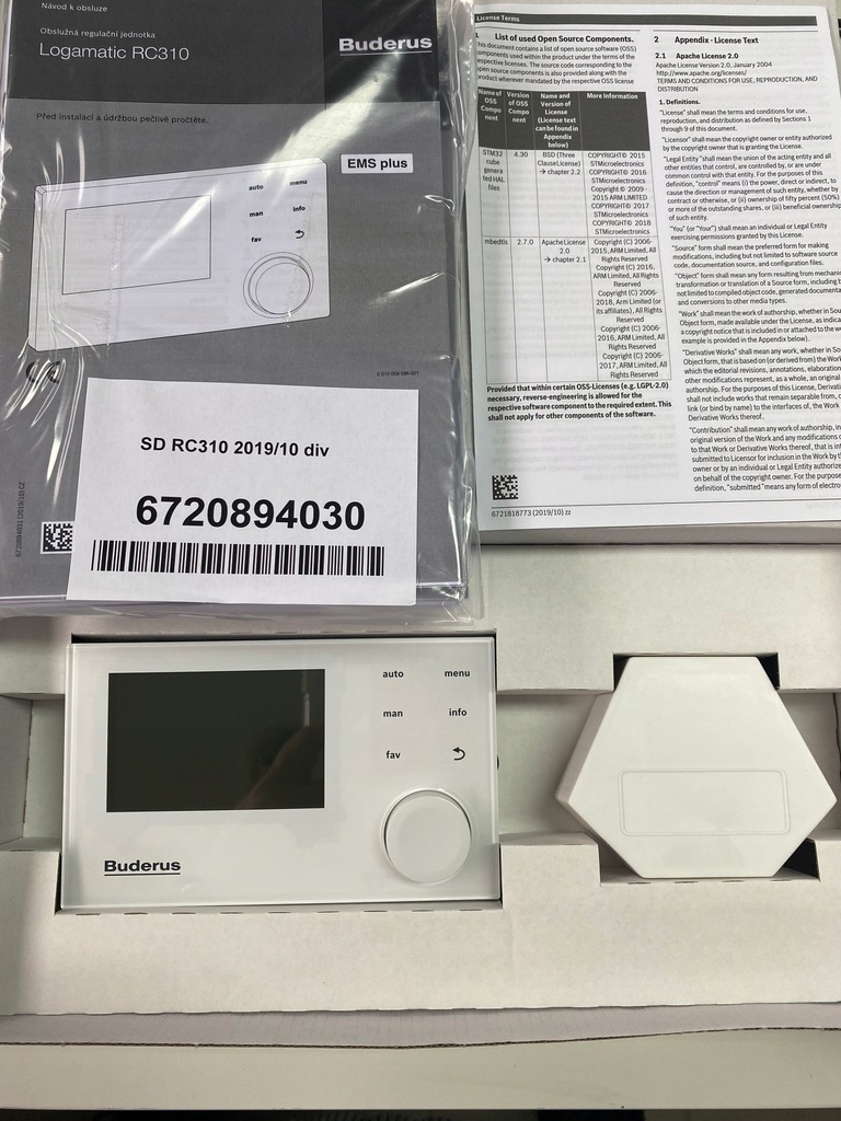 Sterownik pogodowy BUDERUS RC310 biały regulator - 11902605579 ...