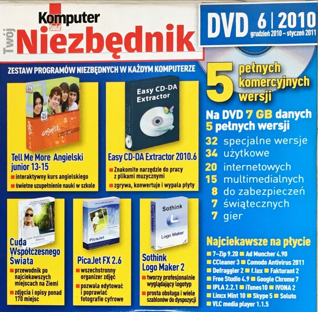 DVD PC KOMPUTER ŚWIAT TWÓJ NIEZBĘDNIK 6 2010 - 12620222078 - oficjalne ...