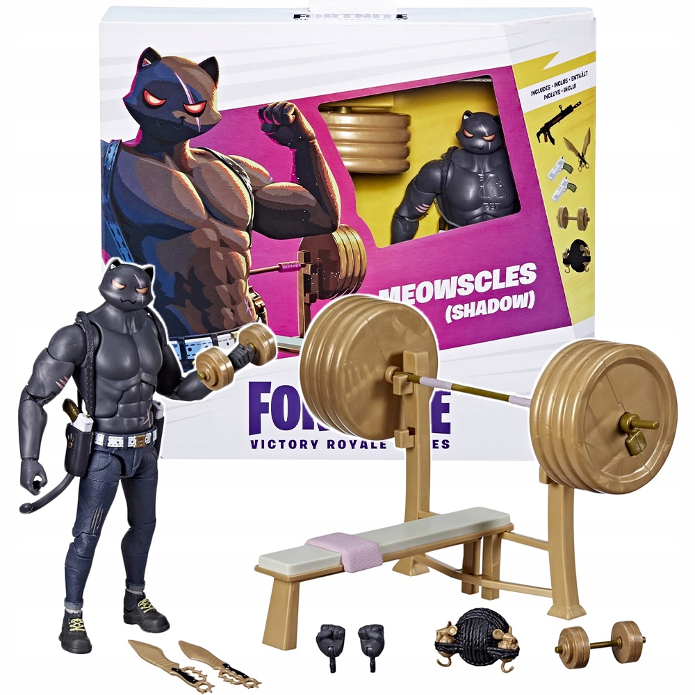 FORTNITE FIGURKA MEOWSCLES SHADOW ZESTAW DELUXE SIŁOWNIA + AKCESORIA ...