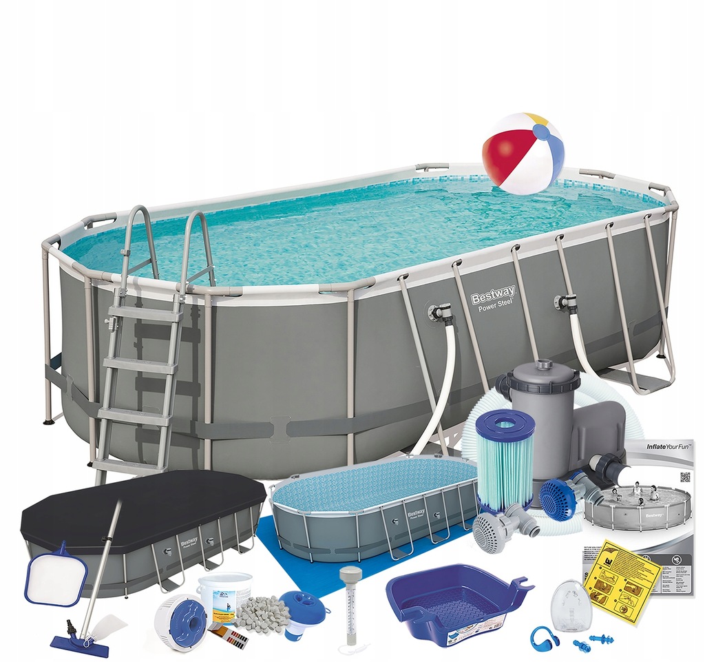 Basen stelażowy 549 x 274 x 122 cm BESTWAY 56710 - 8150995068 ...