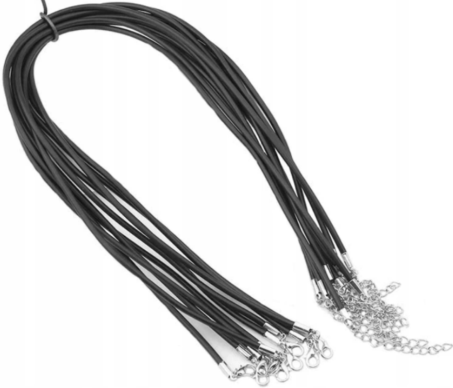 rzemyk skórzany rzemyki czarny kauczuk 45 cm 3 mm - 12431203301 ...