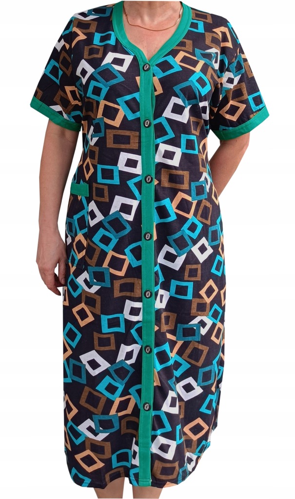 Podomka guziki 6XL szlafrok nadwymiar kr rękaw M4 - 12392411550 ...