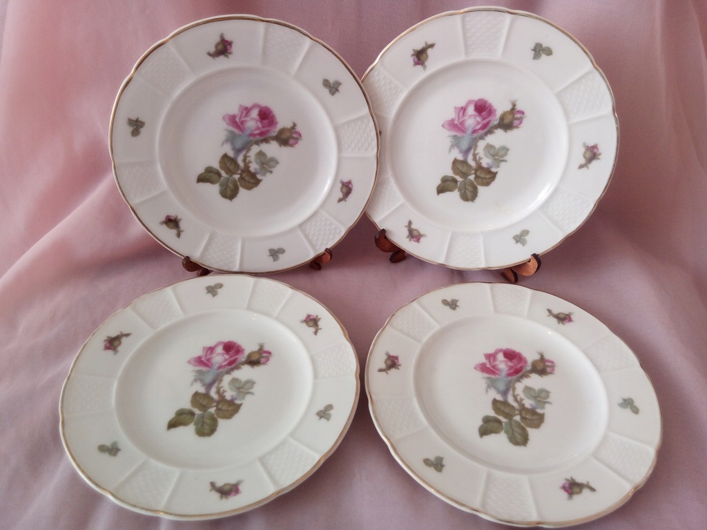 Talerze deserowe Rosenthal Róża 4 szt. - 12423031670 - oficjalne archiwum Allegro