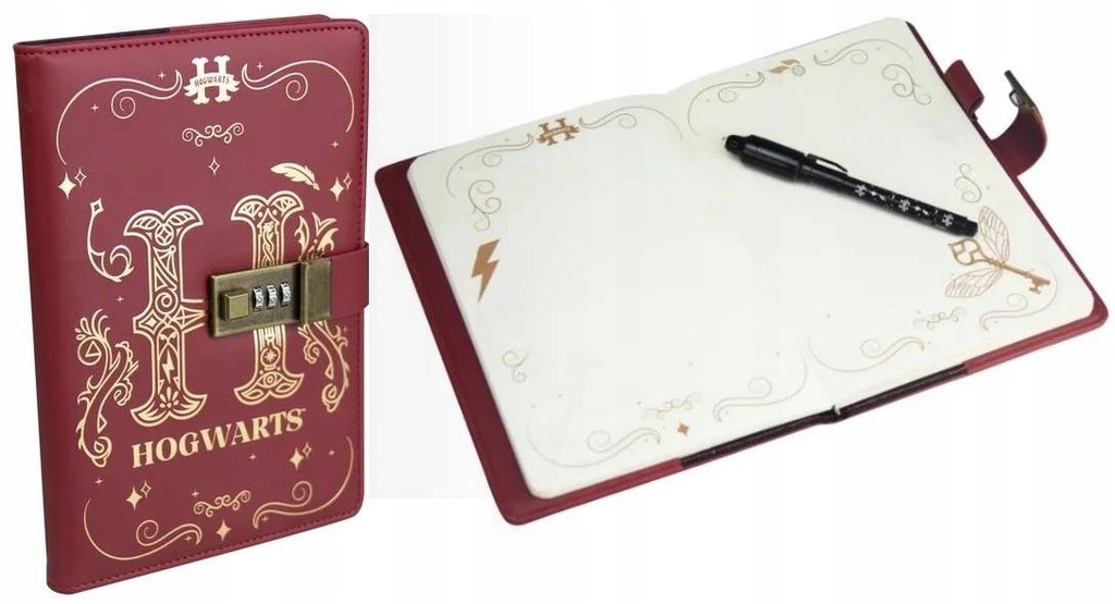 HARRY POTTER NOTES KŁÓDKA SZYFR DŁUGOPIS UV ZESTAW - 12904488787 ...