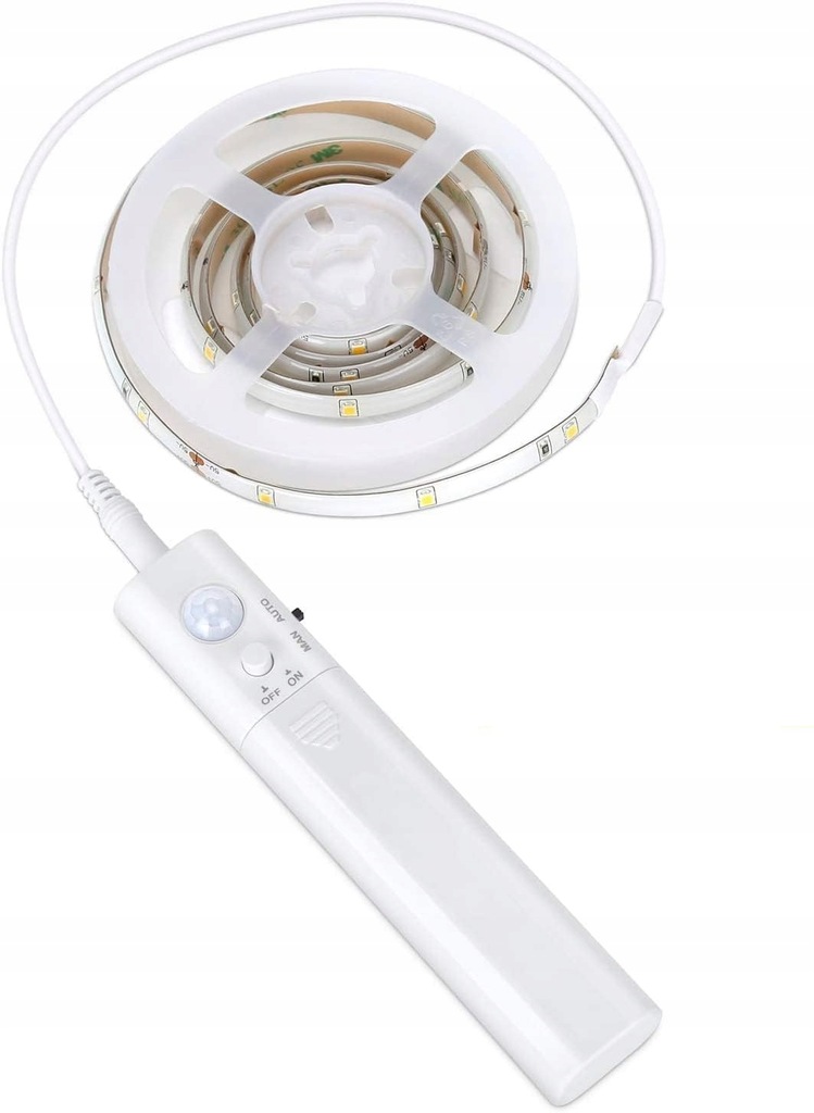 Taśma LED 1m na Baterie Pilot Czujnik Ruchu do Szafy Biurka Mebli USB ...