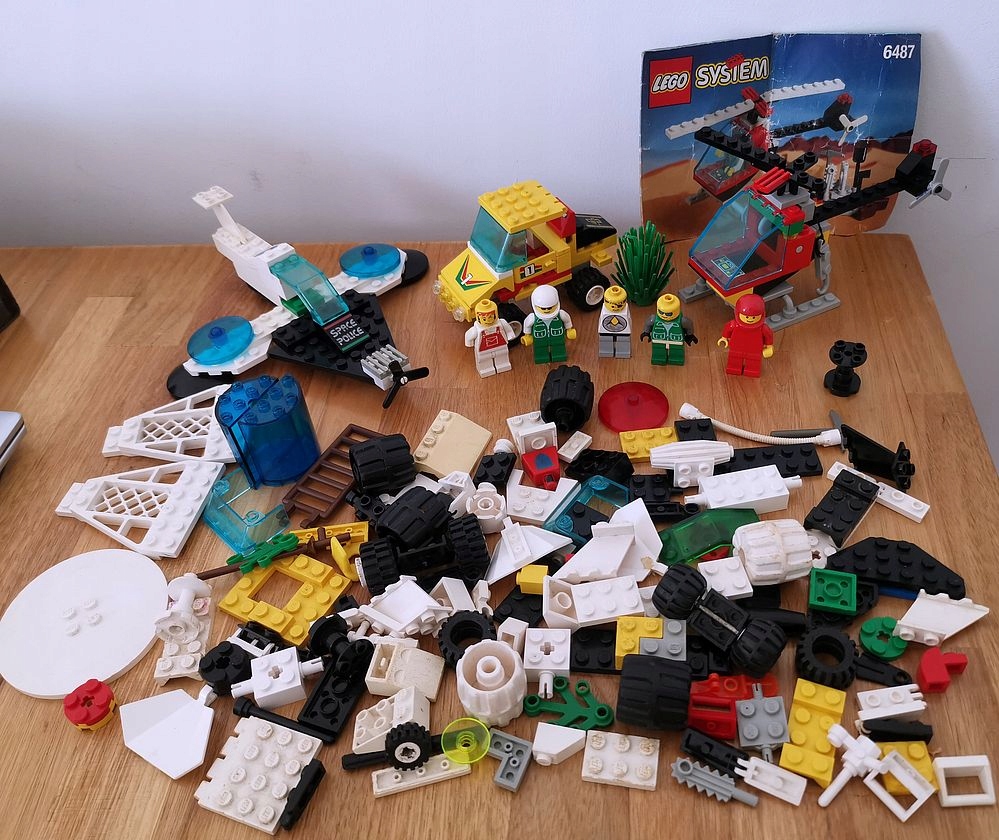 Stare Klocki LEGO SYSTEM 6487 figurka helikopter - 9314653135 ...