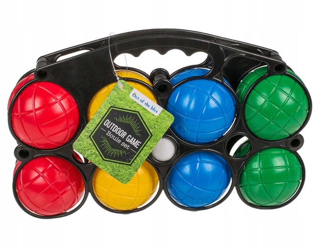 BOULE - ZESTAW do GRY w BULE - PÉTANQUE - 8 kolorowych kul + świnka ...