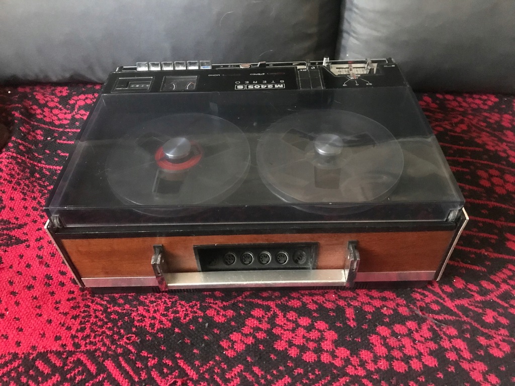 Magnetofon szpulowy PRL Unitra M2405S, nowe paski - 13056430405 - oficjalne archiwum Allegro