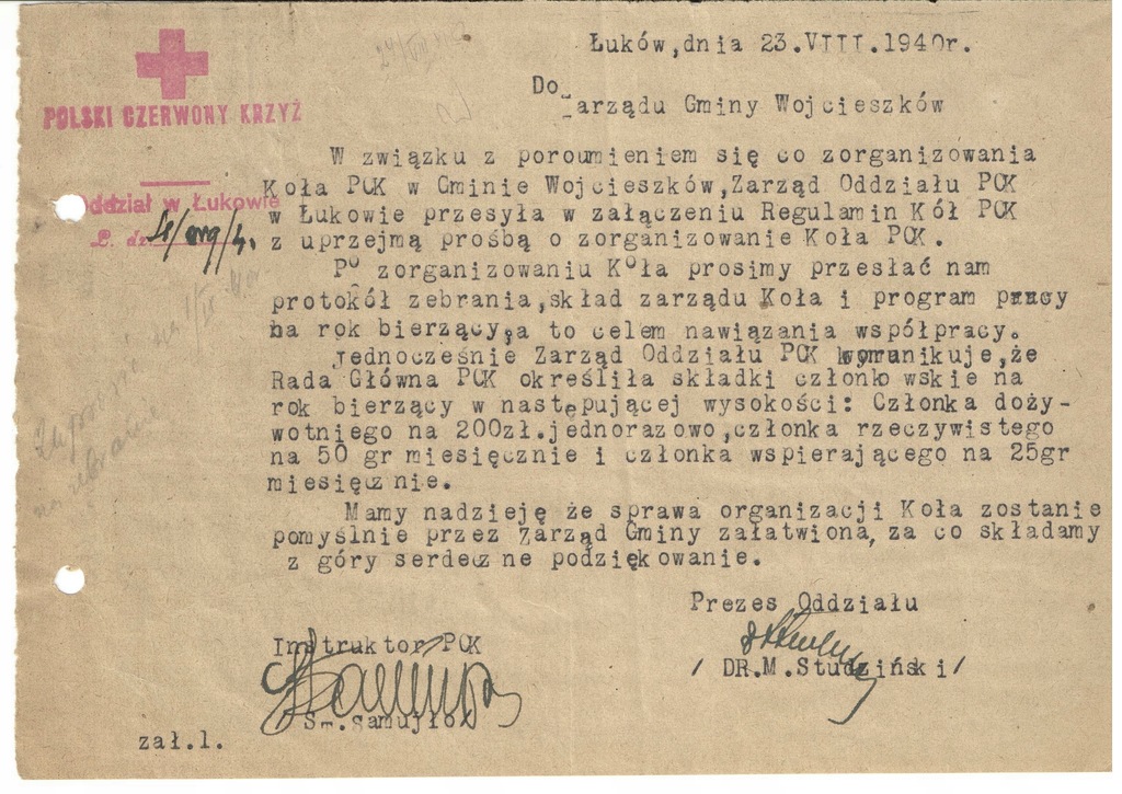 Pismo Polski Czerwony Krzyż Lublin Łuków 1940 - 12601237337 - oficjalne ... Pismo Polski Czerwony Krzyż Lublin Łuków 1940 - 12601237337 - oficjalne ...