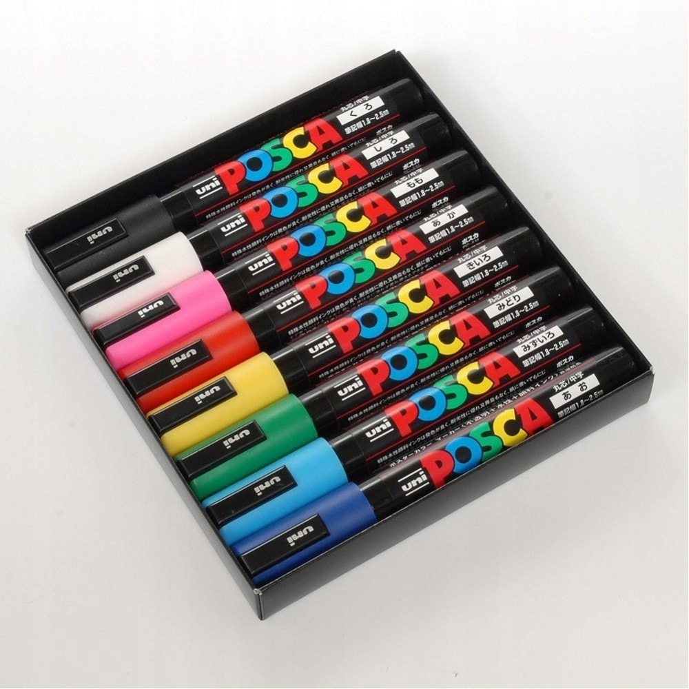 Markery z farbą Uni Posca PC-5M 2,5mm zestaw 8 szt - 7782105591 ...