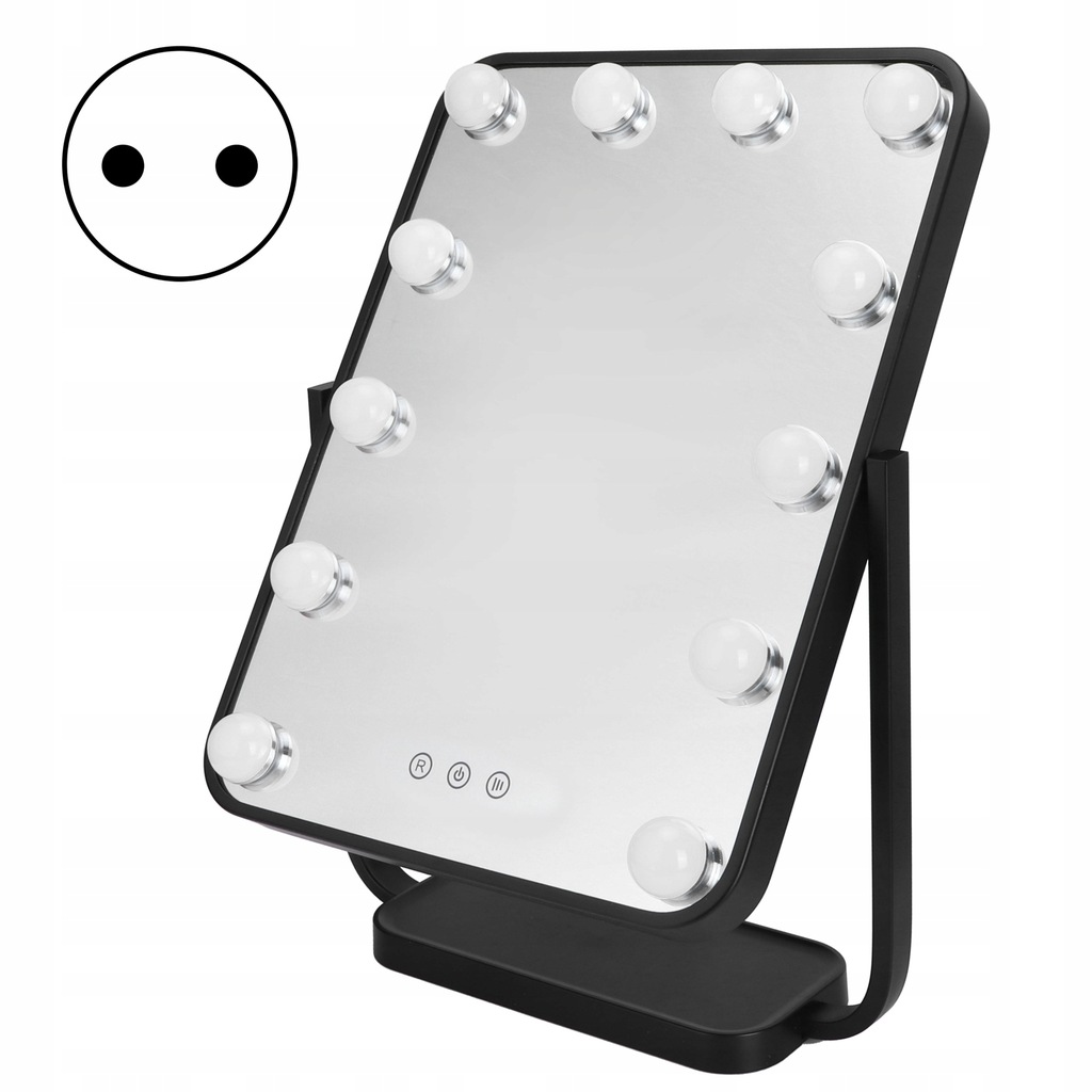 Podświetlane Lusterko LED do Makijażu Czarny - 13334056323 - oficjalne ...