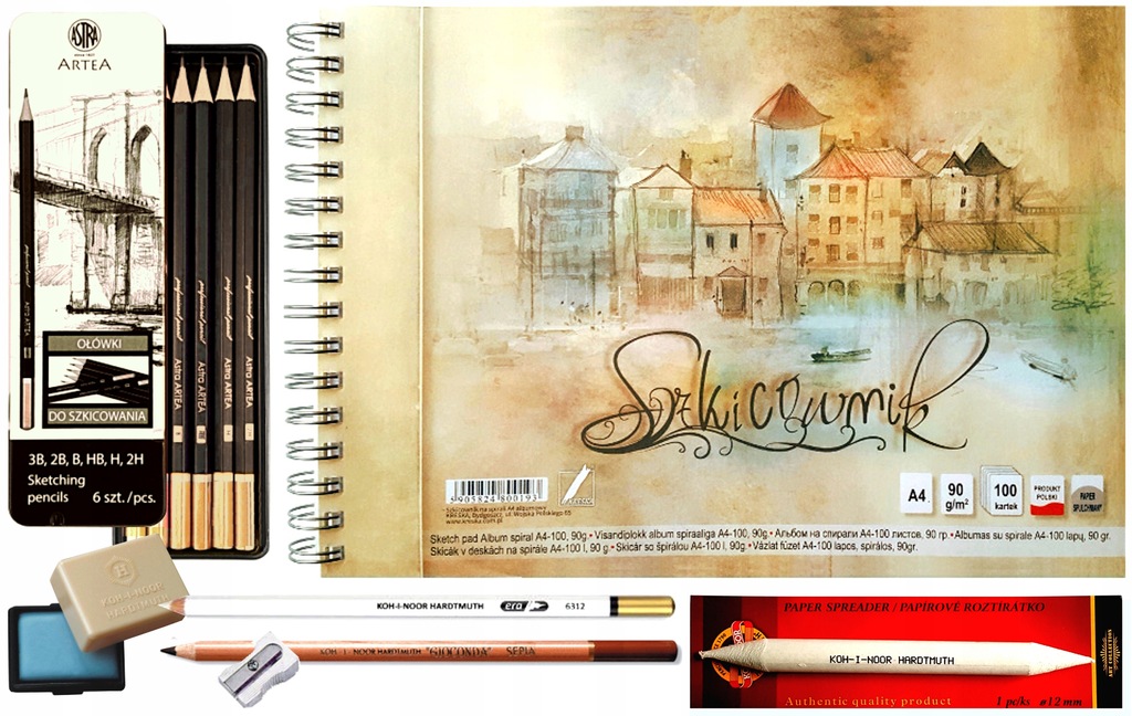 Zestaw Rysunkowy Z04 szkicownik A4 wiszer sepia - 12914829204 ...