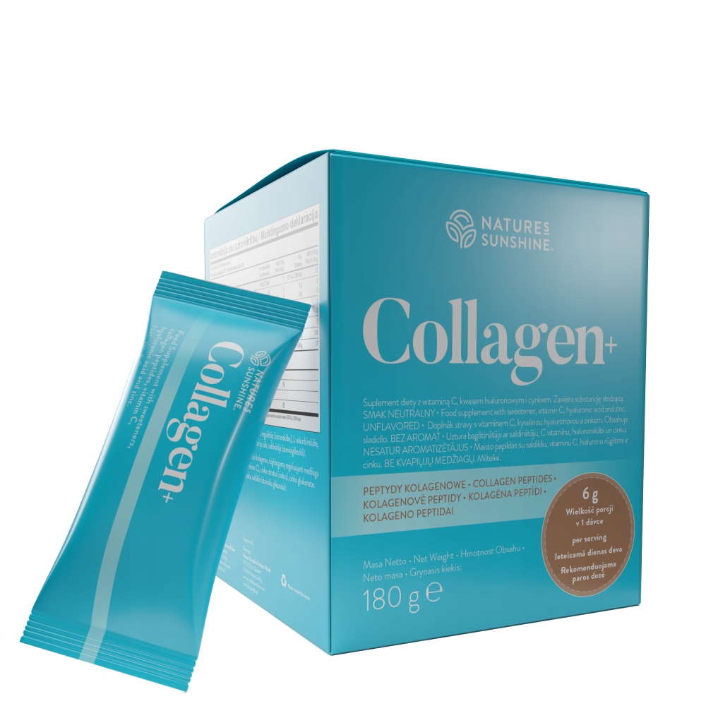 NSP Collagen KOLAGEN w saszetkach kwas hialuronowy Nature's Sunshine 30 ...