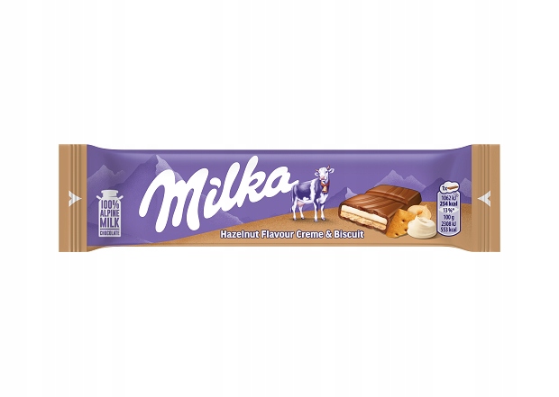 Milka Hazelnut Creme & Biscuit Baton z Orzechami i Ciasteczkami 46g ...