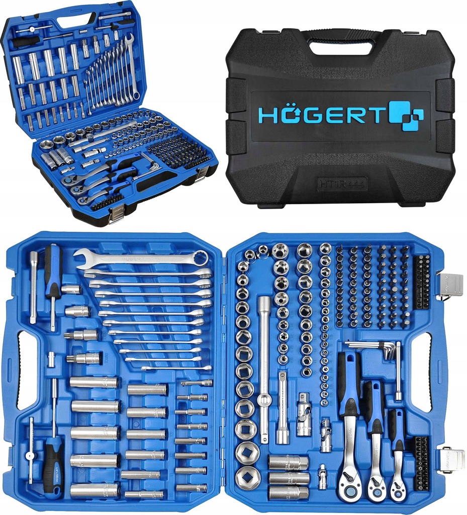 HOGERT Zestaw narzędzi kluczy nasadowych 222 el. - 7612941085 - oficjalne archiwum Allegro