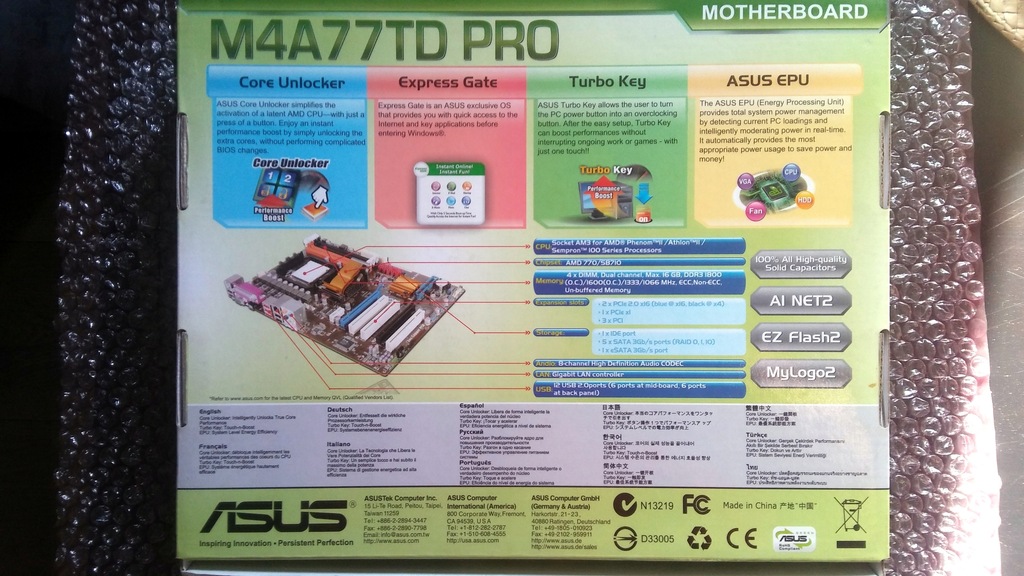 ASUS M4A77TD PRO + AMD Phenom II X4 965 3.4GHz + W - 7851243534 ...
