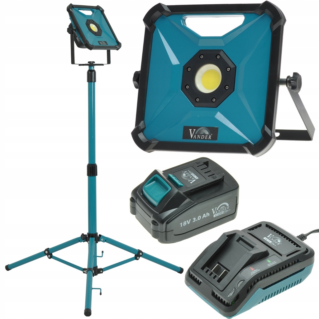 LAMPA AKUMULATOROWA 20W 18V LED AKU 3.0Ah + STATYW - 8089766276 ...